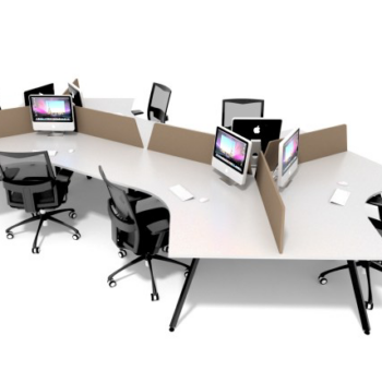 FX Linear 4 Person Workstations - Workstations