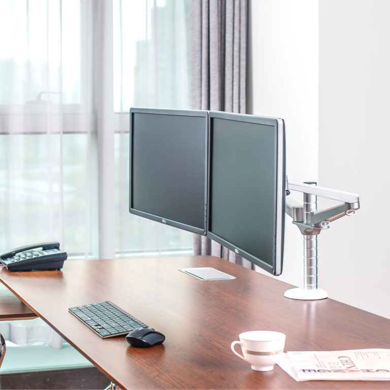 Pole Stand 2 Monitor Arm Desk Mount - Workstations