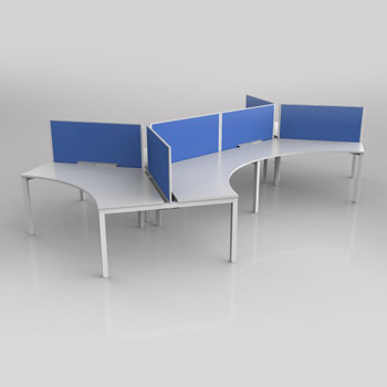 Tangent 120′ degree workstation system - Workstations