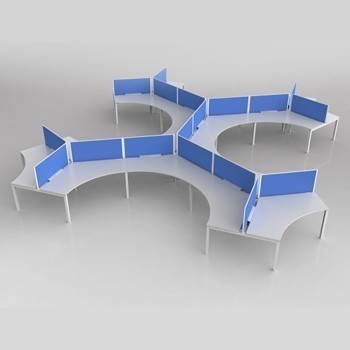 Tangent 120′ degree workstation system - Workstations
