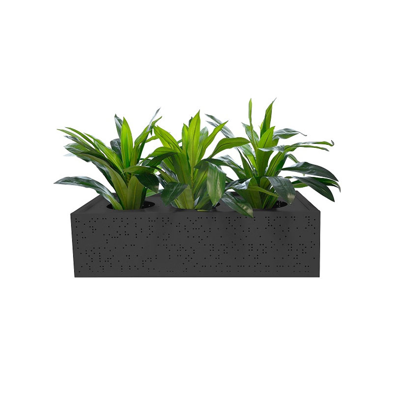 Lunar Metal Planter Box – Black - Workstations